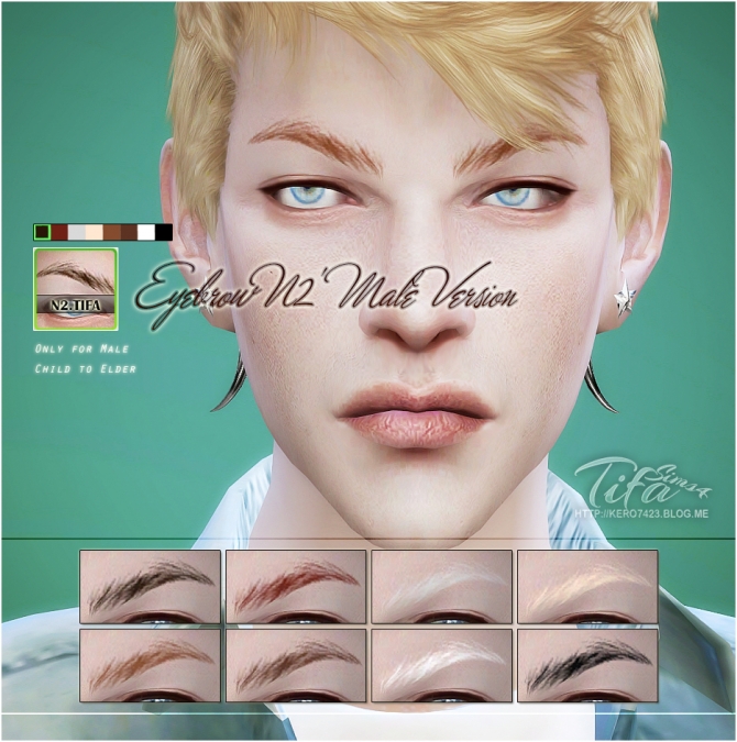 Eyebrows N2 male version at Tifa Sims » Sims 4 Updates