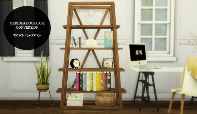 Meridea bookcase conversion at MIO » Sims 4 Updates