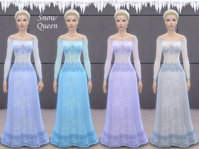 Dress of the Snow Queen at Tatyana Name » Sims 4 Updates