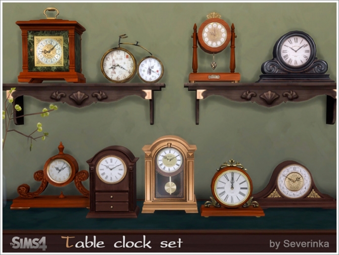 Table clock set at Sims by Severinka » Sims 4 Updates