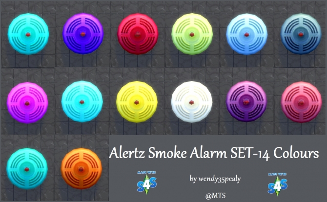 Alertz Smoke Alarm 14 Colours by wendy35pearly at TSR » Sims 4 Updates