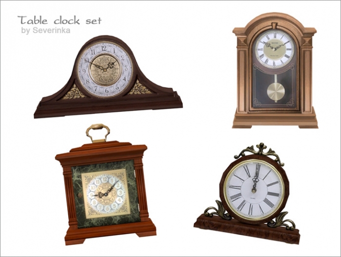 Table clock set at Sims by Severinka » Sims 4 Updates
