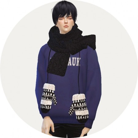 Male hang neck mittens at Marigold » Sims 4 Updates