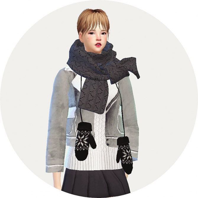 Female hang neck mittens at Marigold » Sims 4 Updates