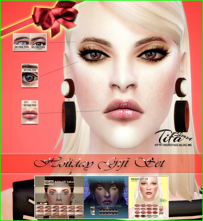 Holiday Gift: Eyebrows, Eyes and Lips at Tifa Sims » Sims 4 Updates