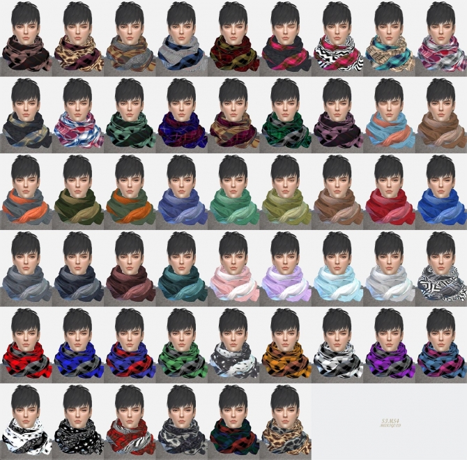 Male two tone scarf at Marigold » Sims 4 Updates