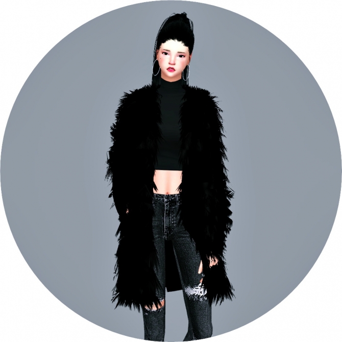 Female ACC long fur jacket (FIX) at Marigold » Sims 4 Updates