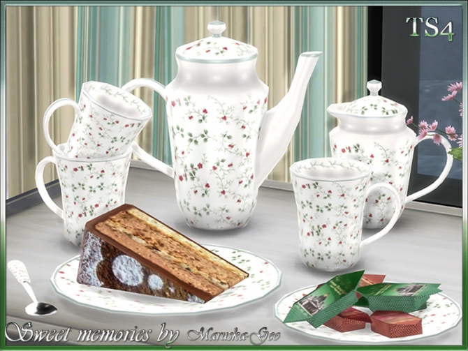 Sweet memories tea set at Maruska-Geo » Sims 4 Updates