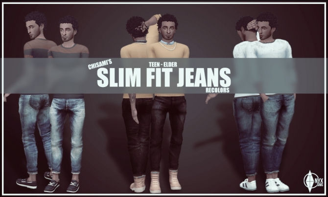 6 Recolors of Chisami Slim Fit Jeans at Onyx Sims » Sims 4 Updates