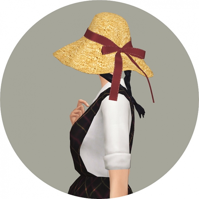 Back Ribbon Wide Floppy Hat at Marigold » Sims 4 Updates