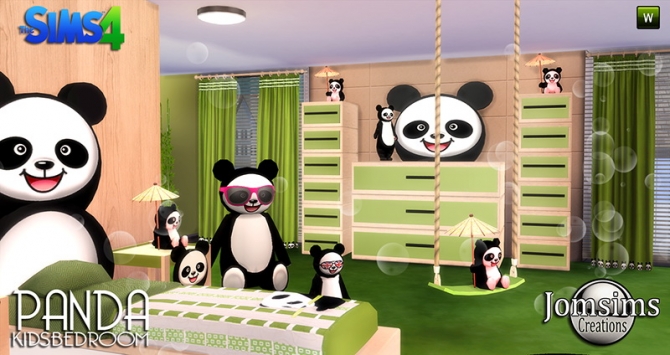 PANDA Kids bedroom at Jomsims Creations » Sims 4 Updates