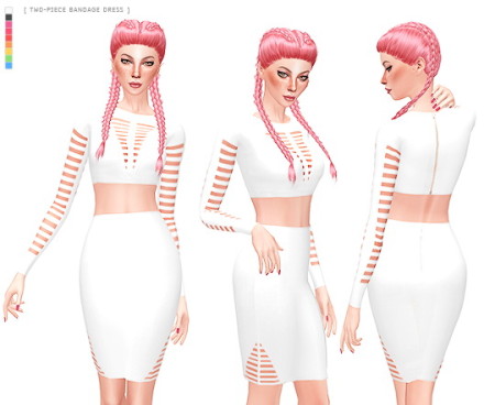 TWO-PIECE BANDAGE DRESS at Leeloo » Sims 4 Updates
