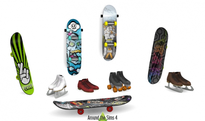 Skating Mania: skateboards, rollerskates, iceskates at Around the Sims ...