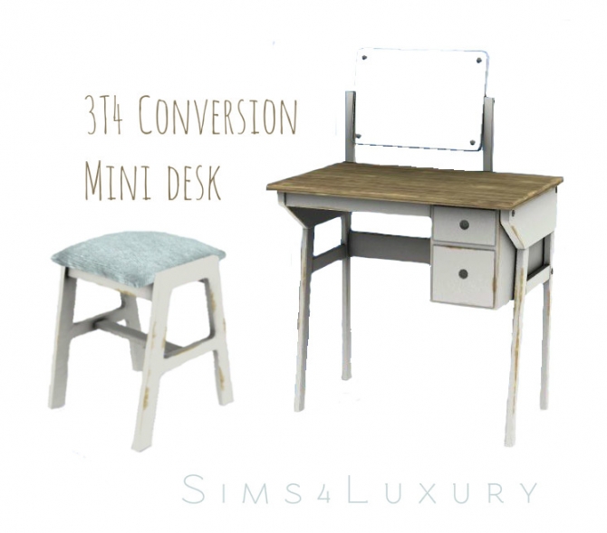 3t4 minidesk conversion at Sims4 Luxury » Sims 4 Updates