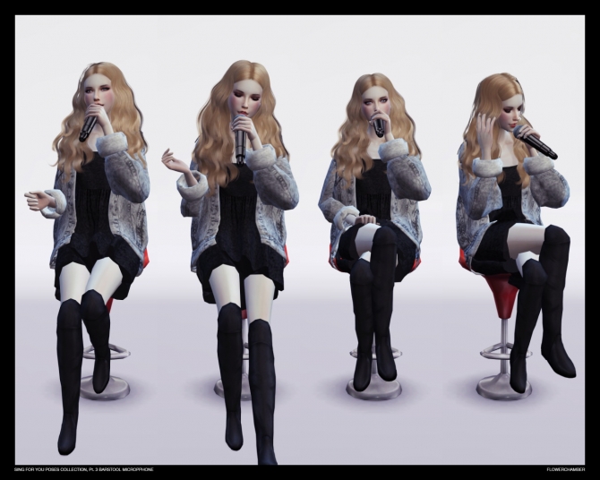 SING FOR YOU Poses collection, pt.3: Barstool Microphone at Flower ...