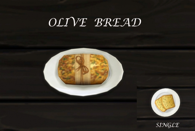 Olive Bread Custom Food by icemunmun at TSR » Sims 4 Updates
