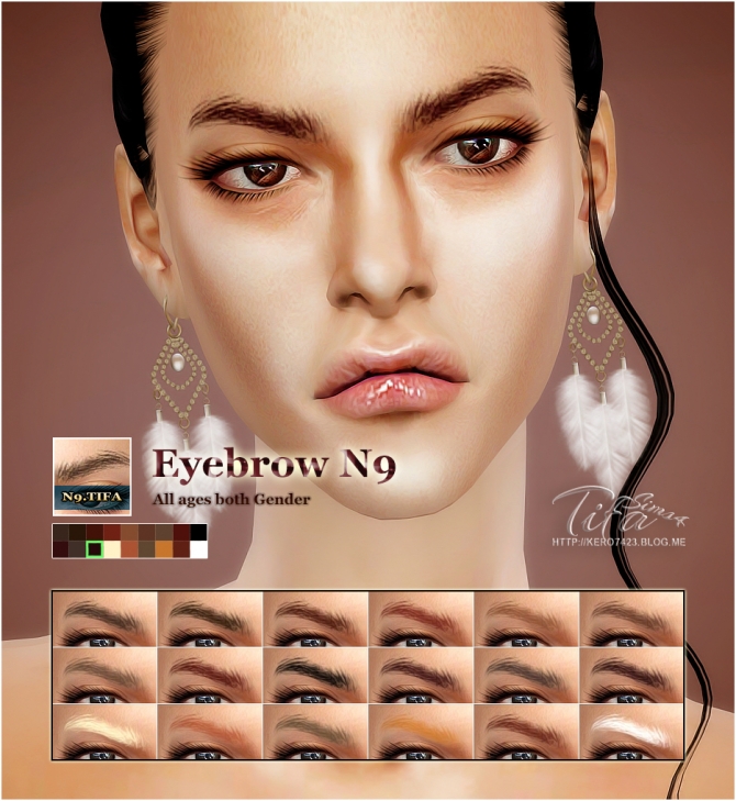 Eyebrows N9 MF at Tifa Sims » Sims 4 Updates