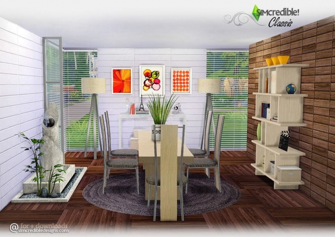 Classis diningroom at SIMcredible! Designs 4 » Sims 4 Updates