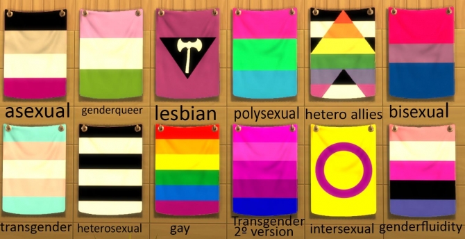 Pride flags set by argos93 at Mod The Sims » Sims 4 Updates