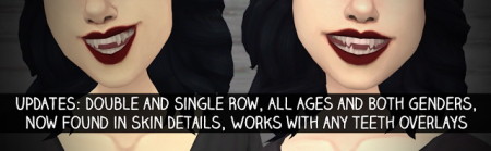 Revamped Updated Vampire Fangs for all at Pickypikachu » Sims 4 Updates