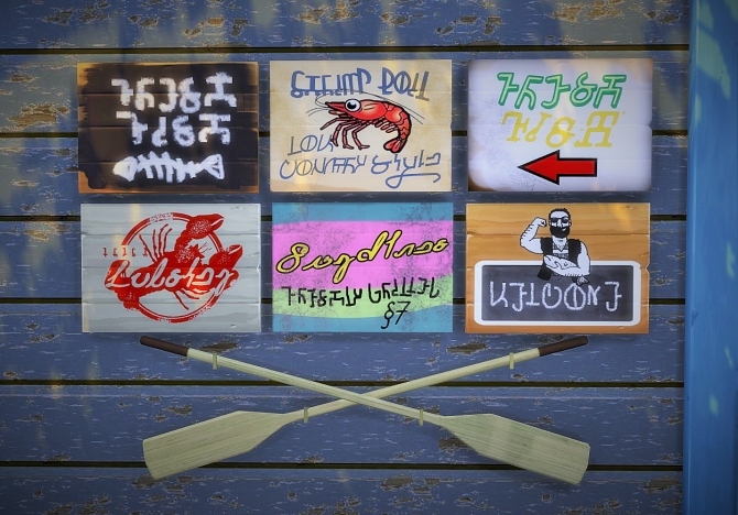 Fish Shack and Plank Signs at Budgie2budgie » Sims 4 Updates