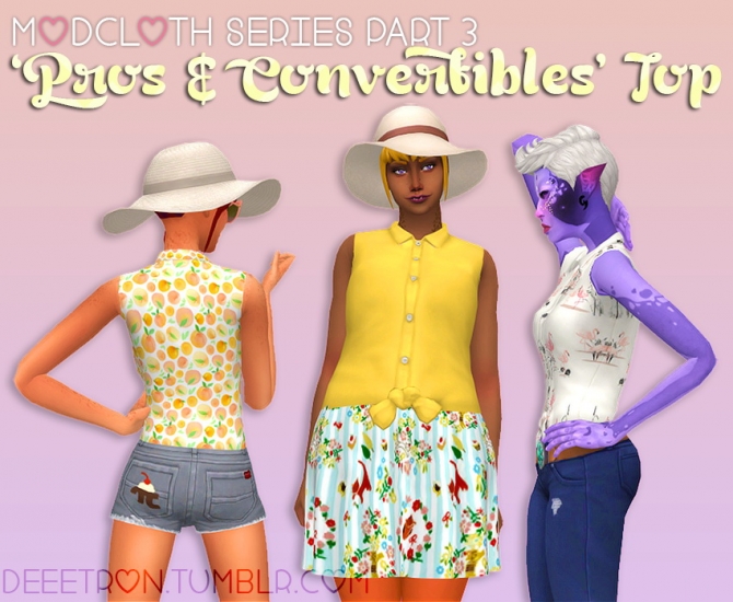 Pros & Convertibles Top by dtron at SimsWorkshop » Sims 4 Updates