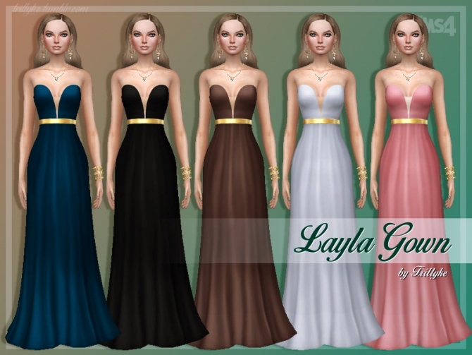Layla Gown at Trillyke » Sims 4 Updates