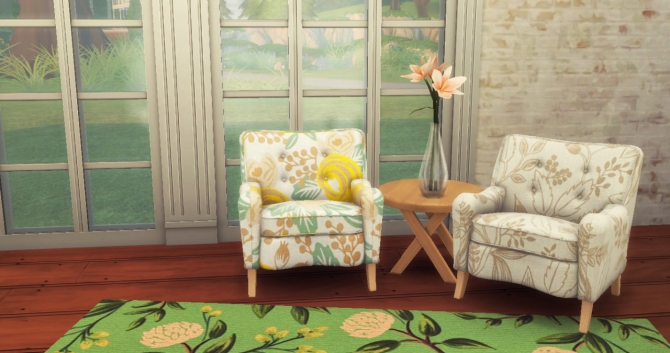 Rifle Paper Co. Armchair at Hamburger Cakes » Sims 4 Updates
