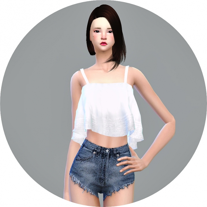 Ruffle Sleeveless Crop Top at Marigold » Sims 4 Updates