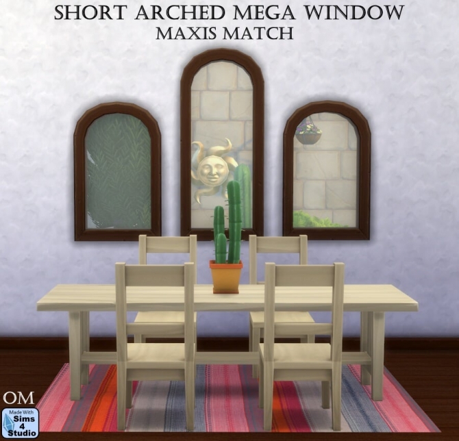 Short arched mega window by OM at Sims 4 Studio » Sims 4 Updates