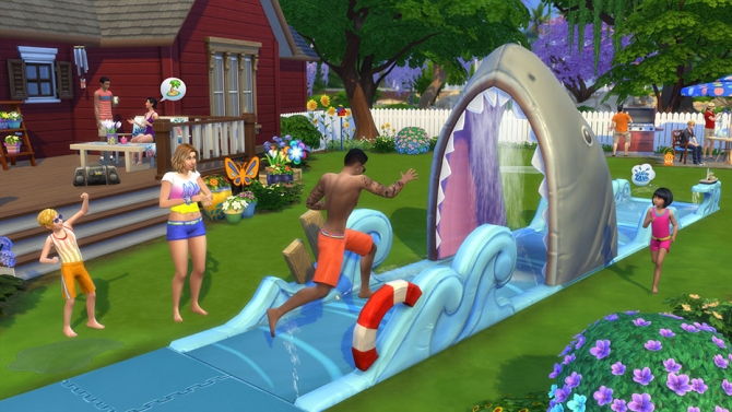 Check out the Lawn Water Slide in The Sims 4 Backyard Stuff » Sims 4 ...