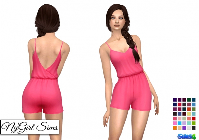 Open Back Pocket Romper in Solids at NyGirl Sims » Sims 4 Updates