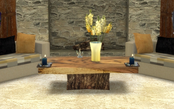 Wood Slab Coffee Table at Sims 4 Studio » Sims 4 Updates