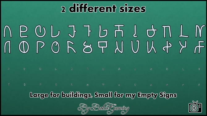 Simlish Alphabet Wall Decals by Bakie at TSR » Sims 4 Updates