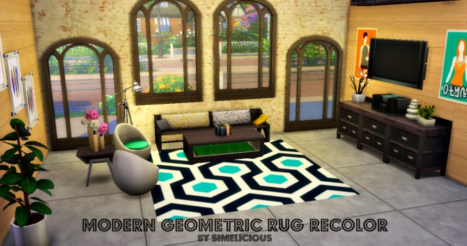 Modern Geometric Rug Recolors at Simelicious » Sims 4 Updates