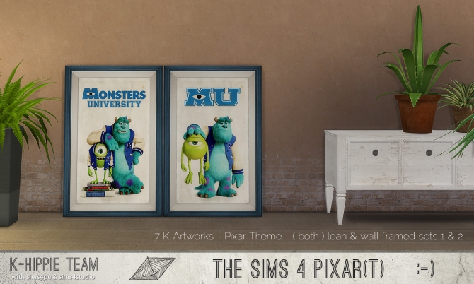 7 K Artworks Pixar Theme sets 1&2 at K-hippie » Sims 4 Updates