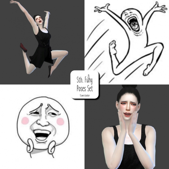 Sth. Funny Poses Set at Flower Chamber » Sims 4 Updates
