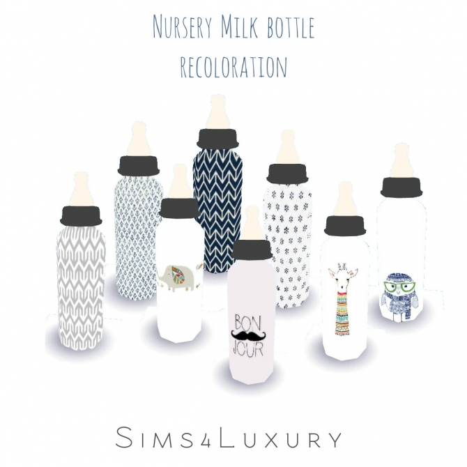 Nursery milk bottle recolors at Sims4 Luxury » Sims 4 Updates
