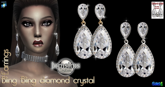 Bling Bling earrings at Jomsims Creations » Sims 4 Updates