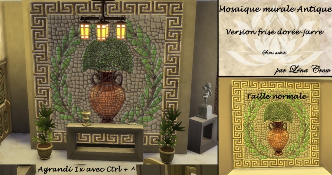 Ancient mosaic mural by LénaCrow at Sims Artists » Sims 4 Updates