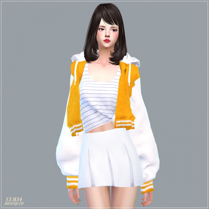 ACC Loosefit Hood Jacket Short version at Marigold » Sims 4 Updates