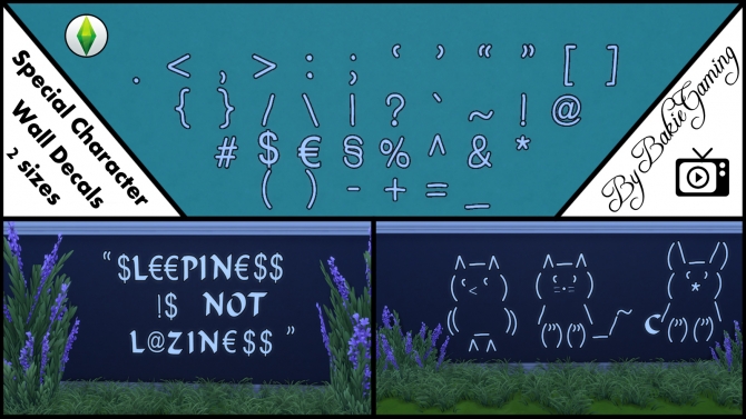 Special Character Wall Decals Pack by Bakie at Mod The Sims » Sims 4 ...