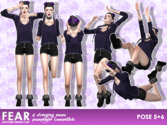 FEAR pose pack #7 by Akuiyumi at SimsWorkshop » Sims 4 Updates