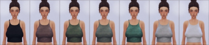 Ribbed Crop Tank (Chisami) at Elliesimple » Sims 4 Updates