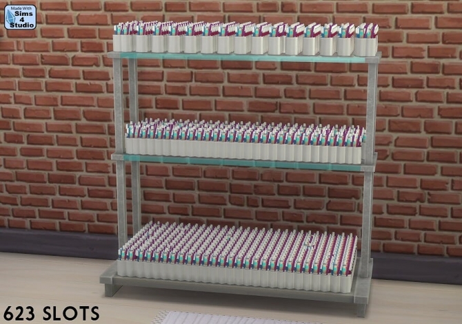 Mucho Modern Display Shelves more slots at Sims 4 Studio » Sims 4 Updates