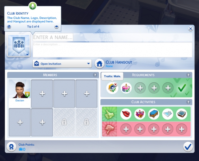 Club Requriment: Gender Filters by Iam4ever at Mod The Sims » Sims 4 ...