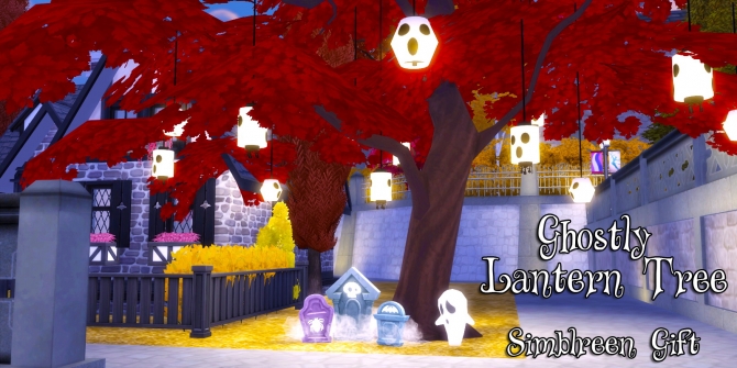 Ghostly Lantern Tree by jellyfish-simblr at SimsWorkshop » Sims 4 Updates