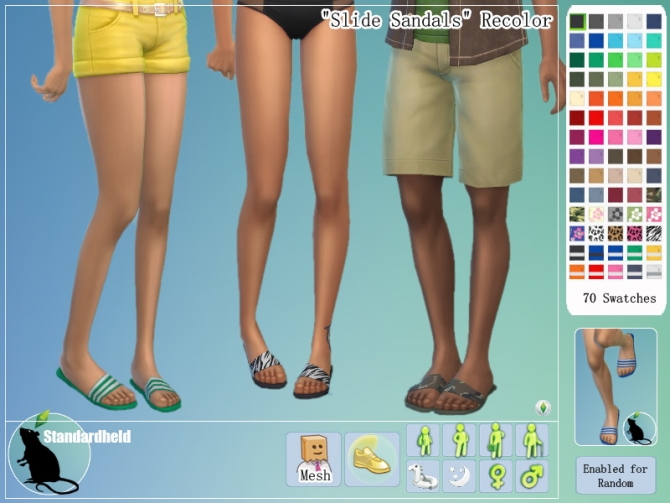 Recolors of Veranka's Slide Sandals by Standardheld at SimsWorkshop ...