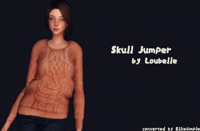 Skull Jumper by Loubelle recolored at Elliesimple » Sims 4 Updates