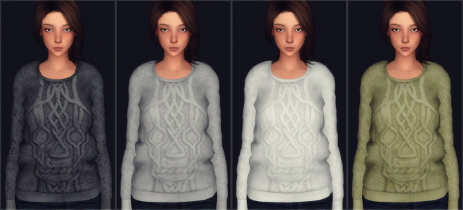 Skull Jumper by Loubelle recolored at Elliesimple » Sims 4 Updates